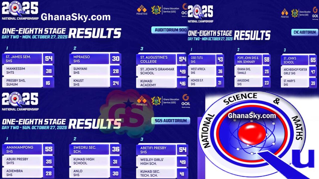 Ghana NSMQ 2025: NSMQ One Eighth, NSMQ Today Fixtures, Results & Live ...